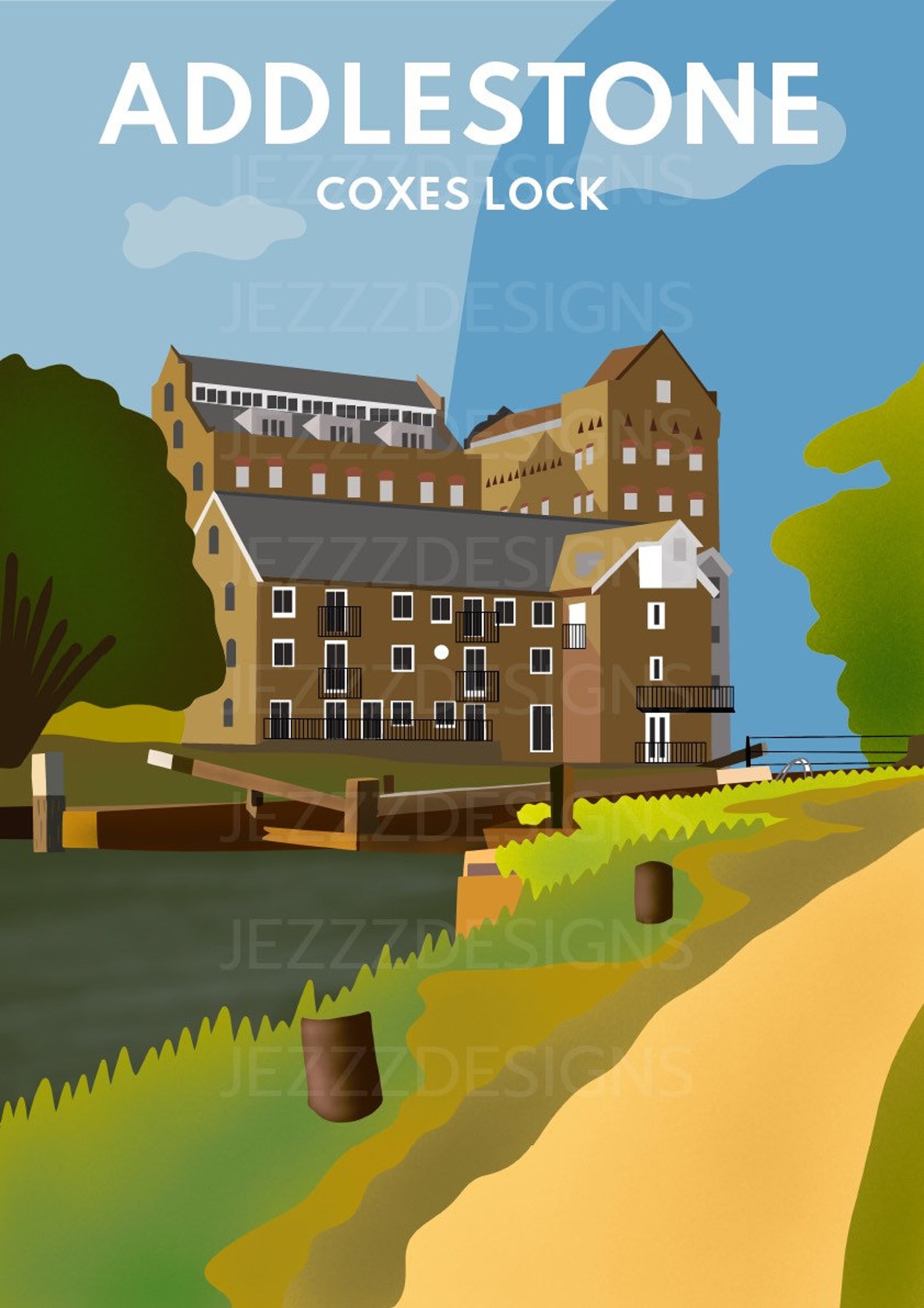 Coxes Lock Addlestone Digital Print | Etsy