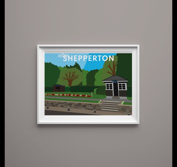 Shepperton Lock Digital Print | Etsy