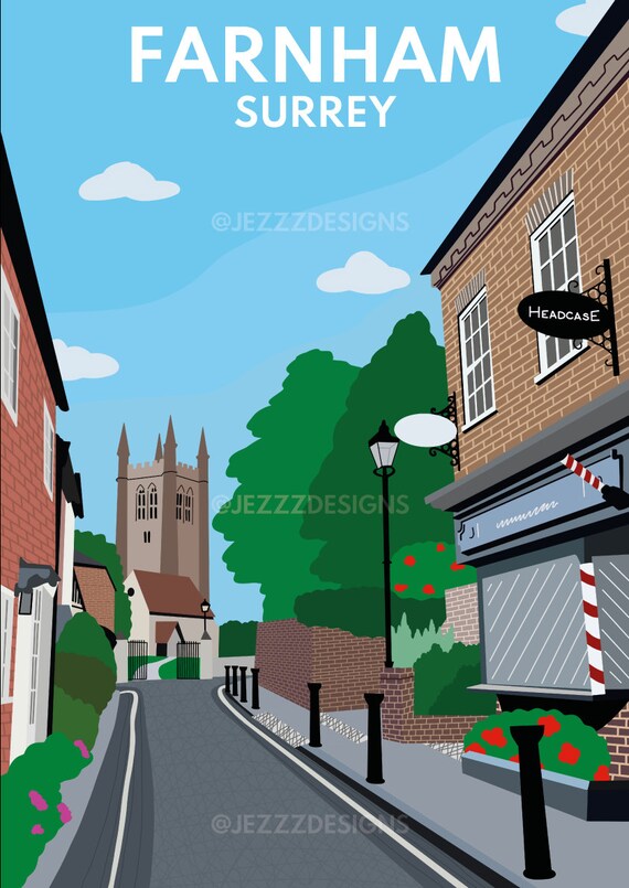 Farnham Surrey Digital Art Print | Etsy UK