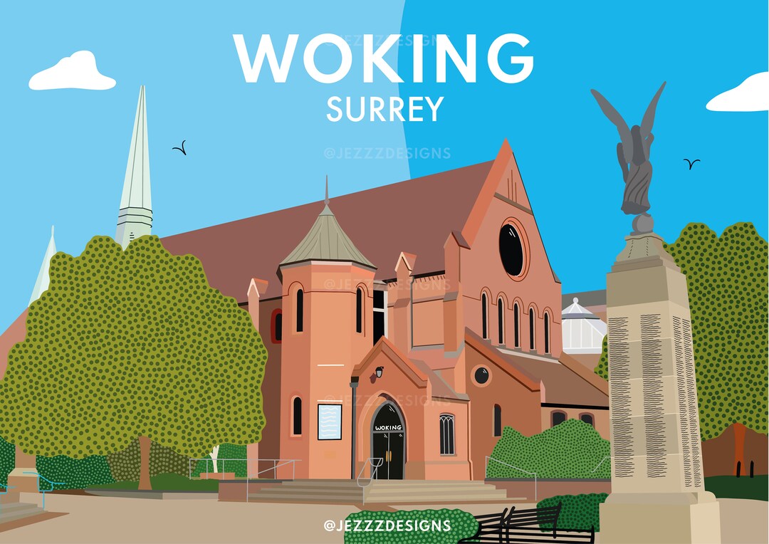 Woking, Surrey - Digital Art Print - Etsy