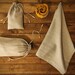 Linen Bread Bag on a Drawstring. Rustic natural Gray Linen Storage Bag ...