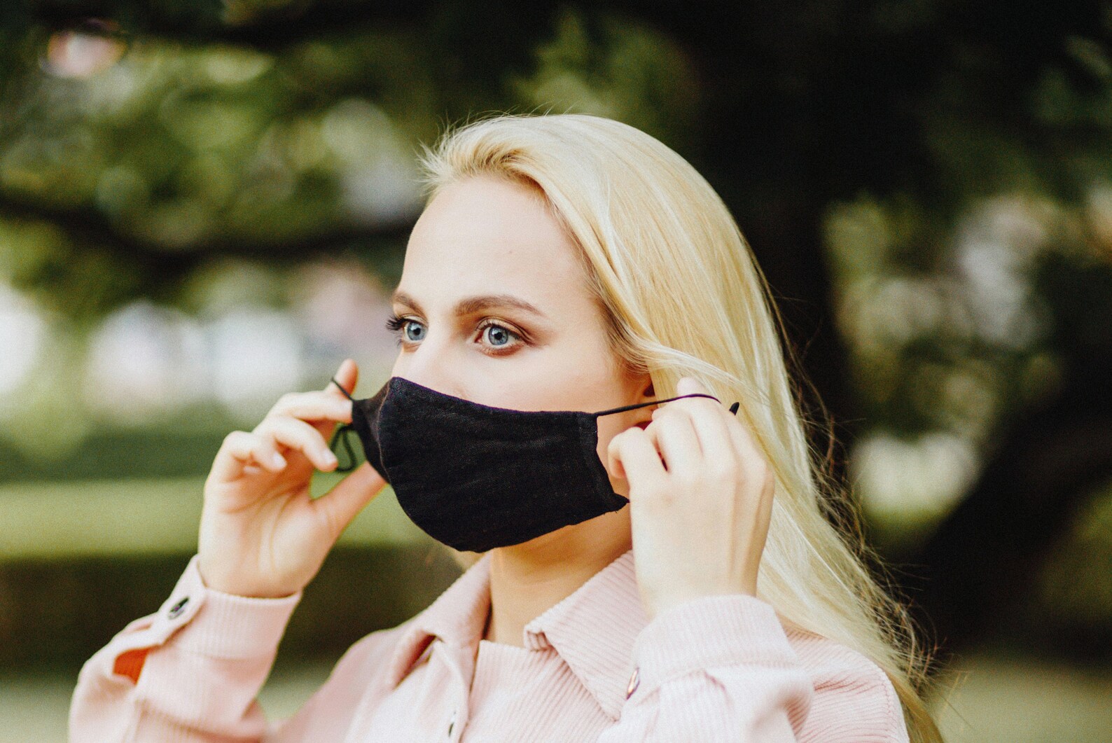 Premium Linen Face Mask With Filter Pocket. Three Layer | Etsy