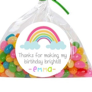 Pastel Rainbow Party Stickers Rainbow Party Favors Rainbow - Etsy