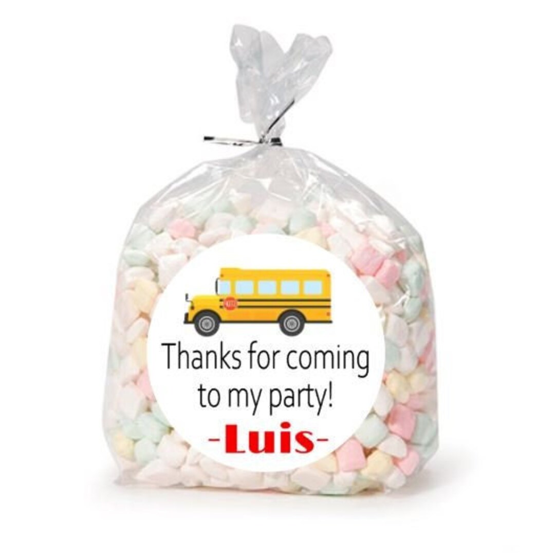 School Bus Theme Party - School Bus Stickers - Bus Theme Party - Bus ...