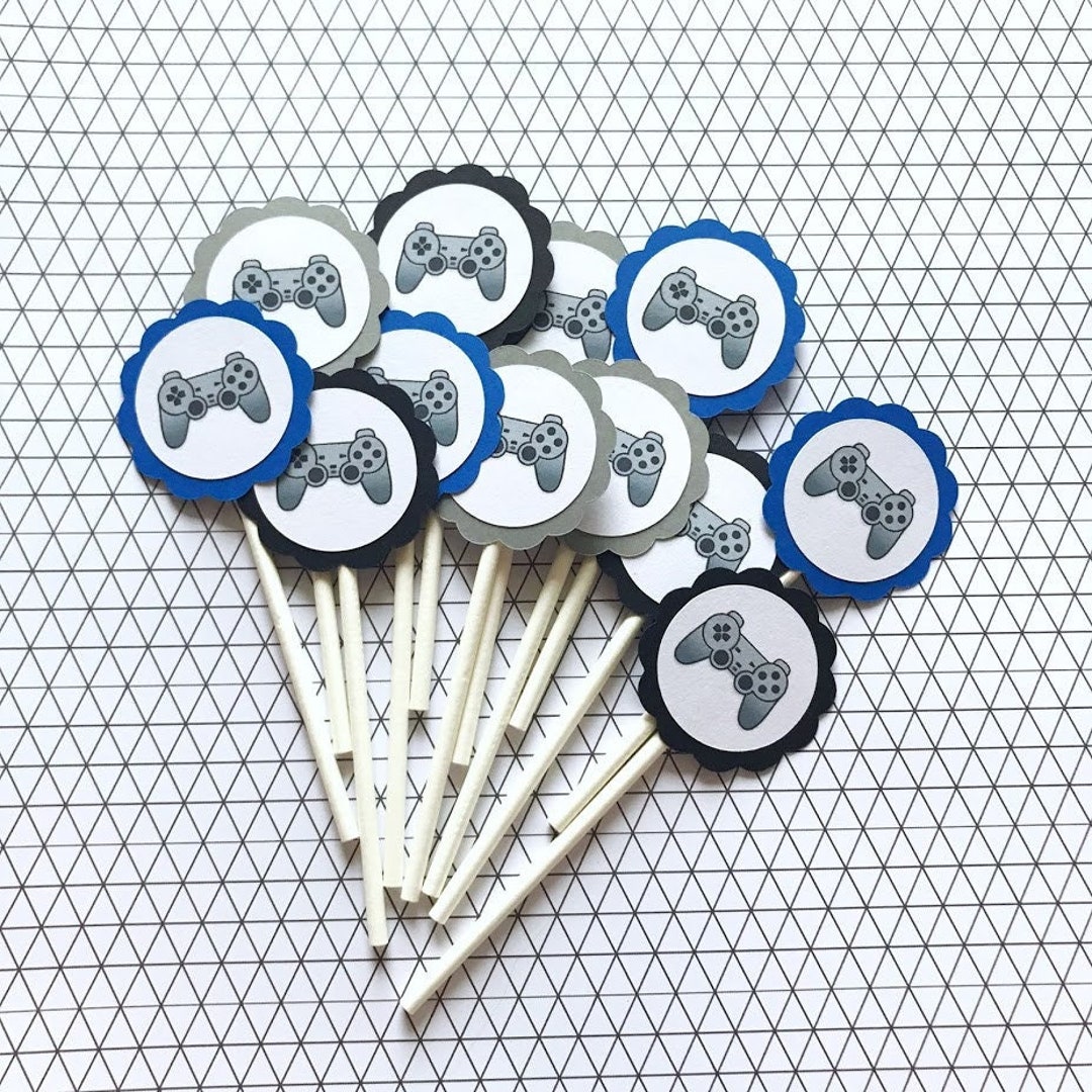 Gamer Cupcake Toppers - Gamer Theme Birthday - Gamer Birthday ...