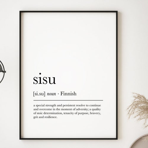 Sisu Definition Print Dictionary Artwork Scandinavian Art | Etsy