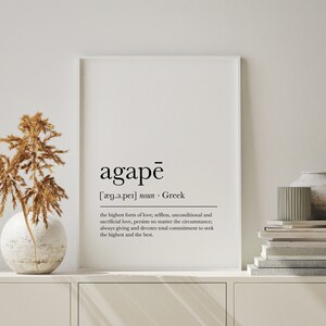Agape Definition Print Greek Word Meaning Print Scandinavian - Etsy
