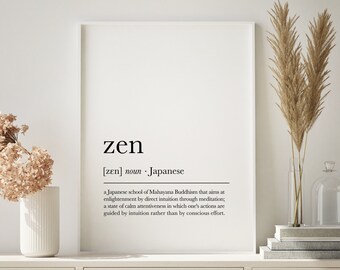 Zen Definition Poster - Etsy