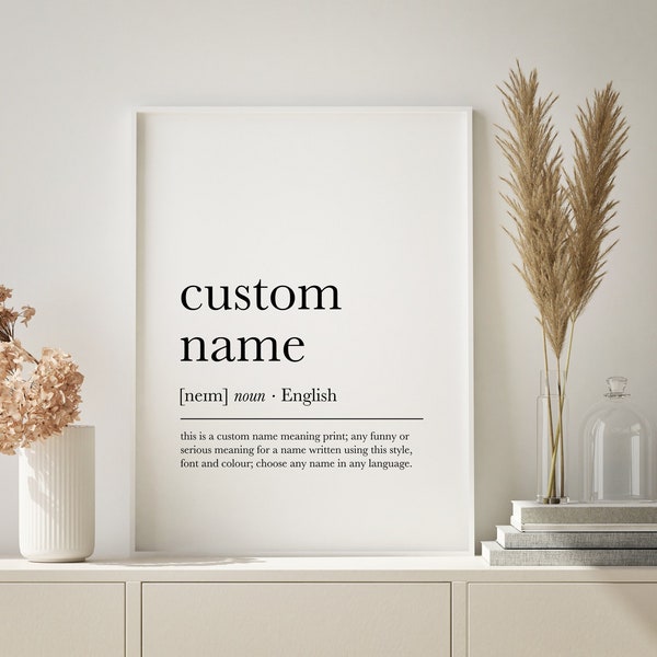 Name Meaning Sign - Etsy