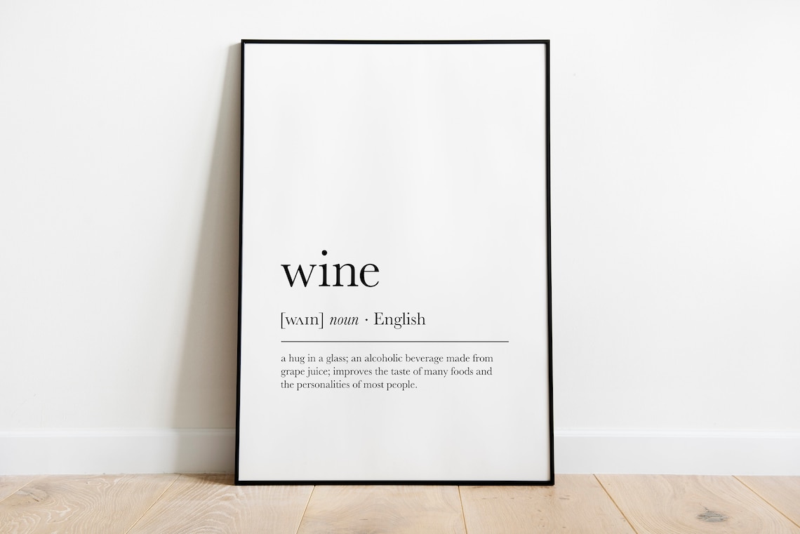Wine Definition Print Wine Meaning Print Wine Lover Gift - Etsy