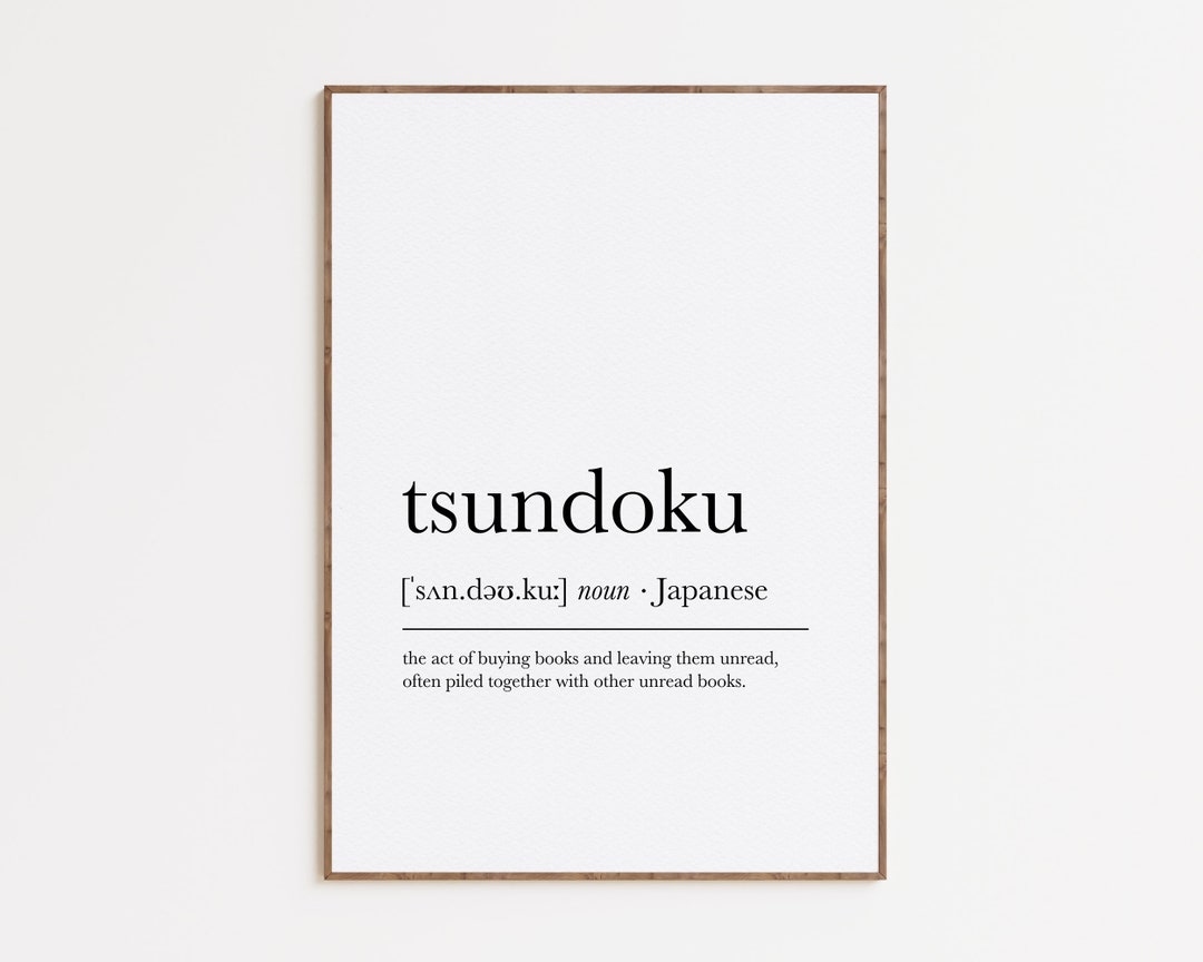 Tsundoku Definition Print, Book Collector Meaning, Gift for Book ...