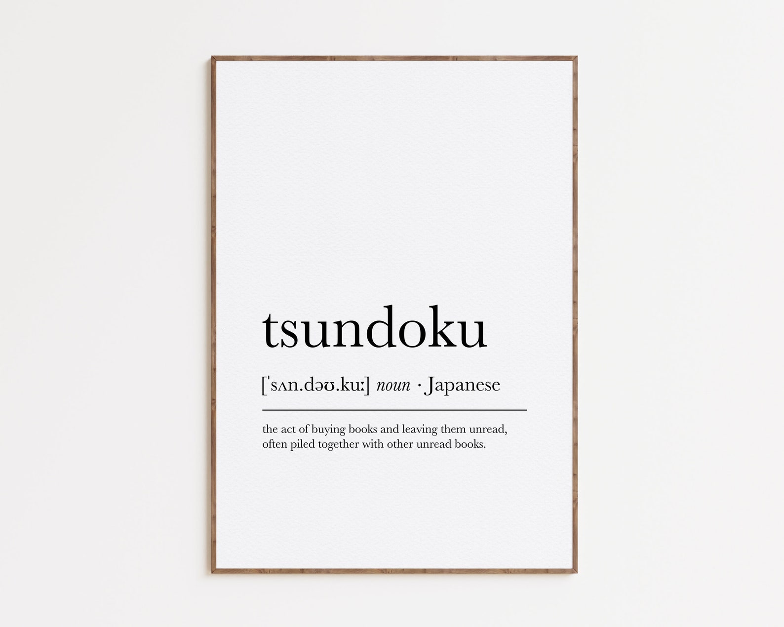 Tsundoku Definition Print, Book Collector Meaning, Gift for Book ...