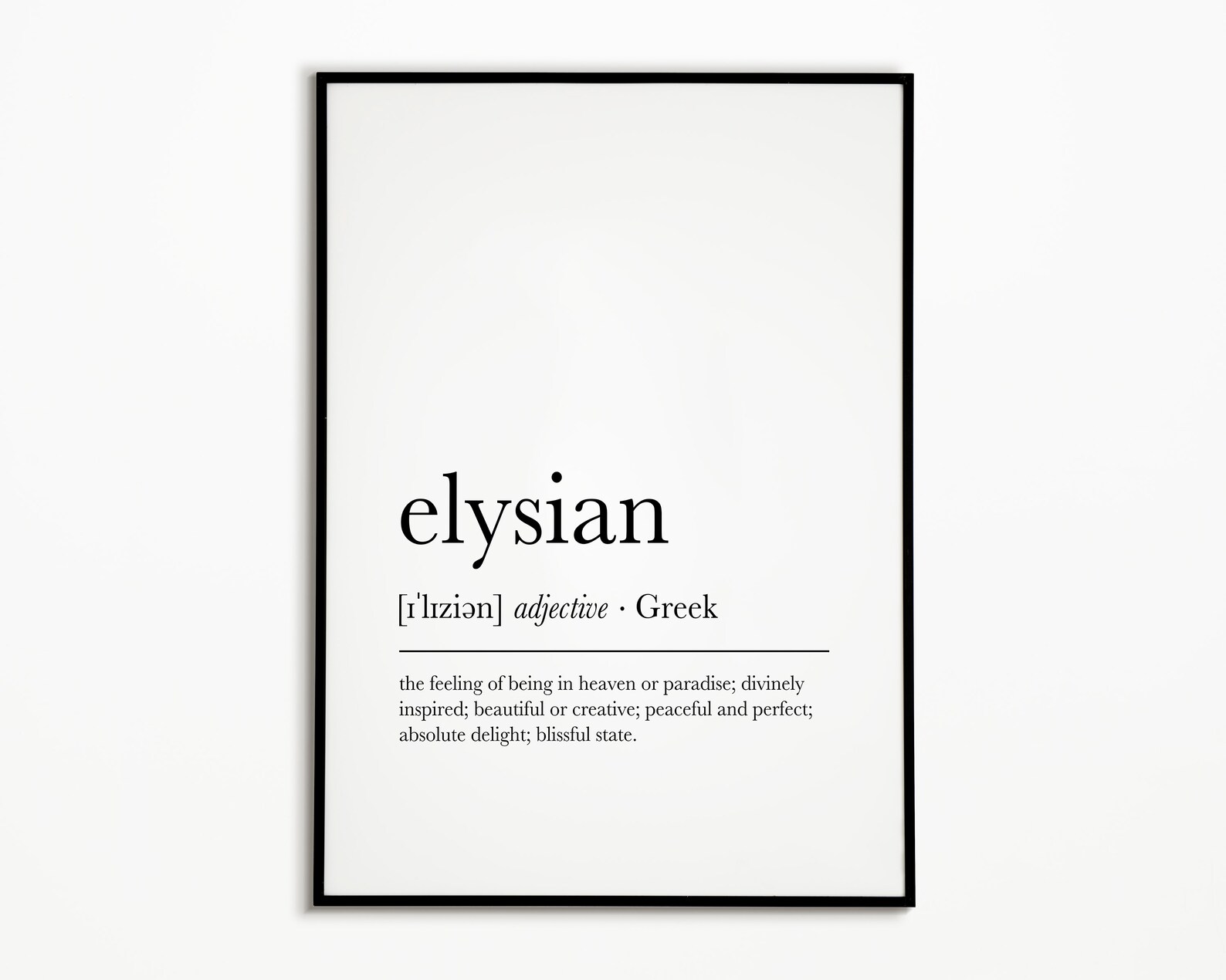 Elysian Definition Print Greek Art Print Scandinavian Art | Etsy