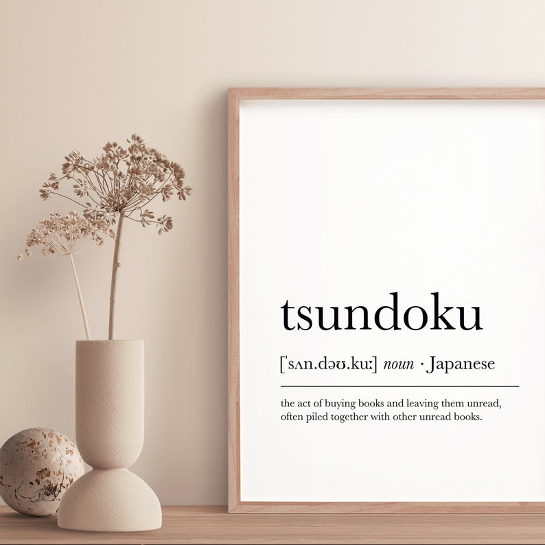 Tsundoku Definition Print Book Collector Meaning Gift for - Etsy
