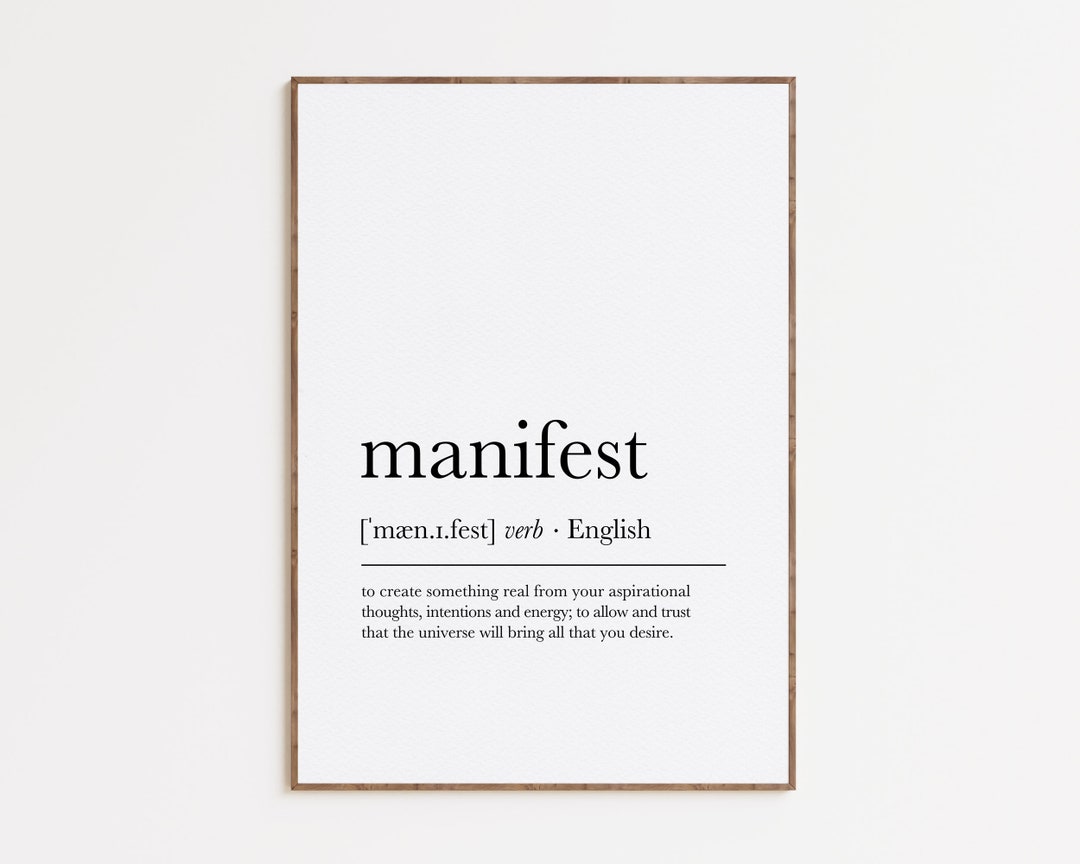 Manifest Definition Print, Motivational / Inspirational Quote ...