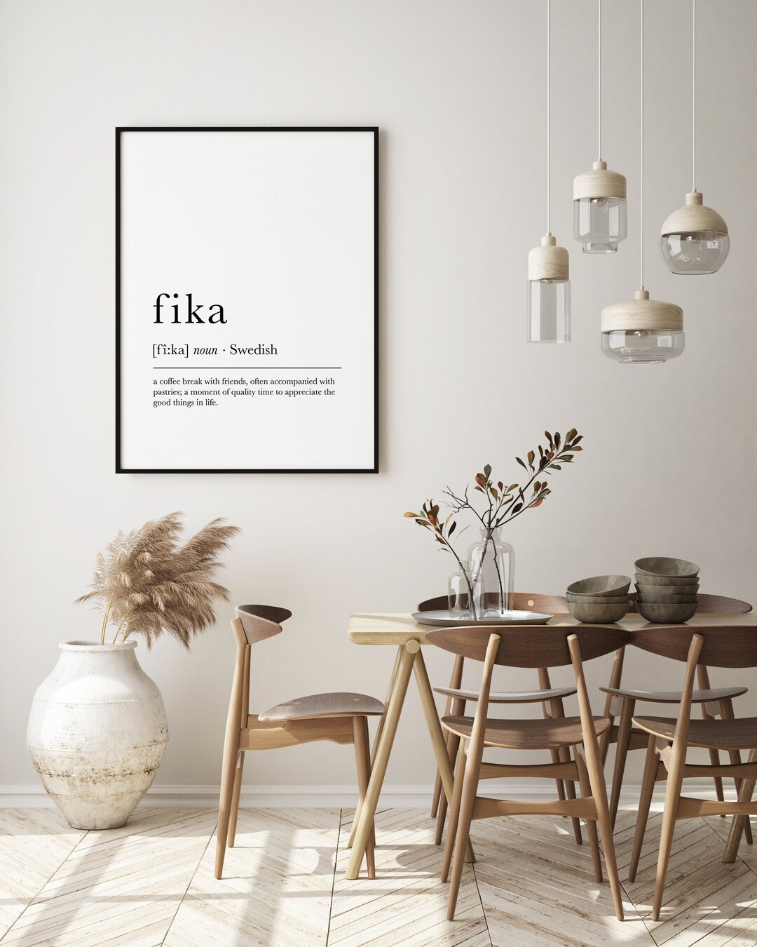 Fika Definition Print Dictionary Artwork Scandinavian Art - Etsy