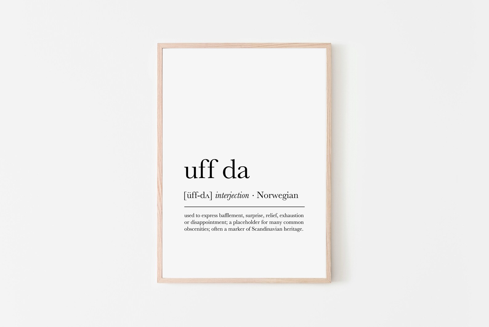 Uff Da Definition Print Dictionary Artwork Funny | Etsy