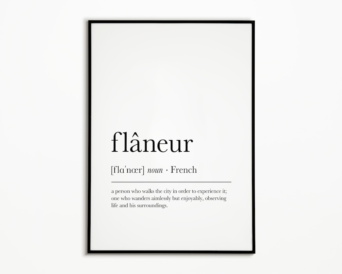 Flâneur Definition Print French Dictionary Artwork - Etsy UK