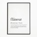 Flâneur Definition Print French Dictionary Artwork - Etsy UK
