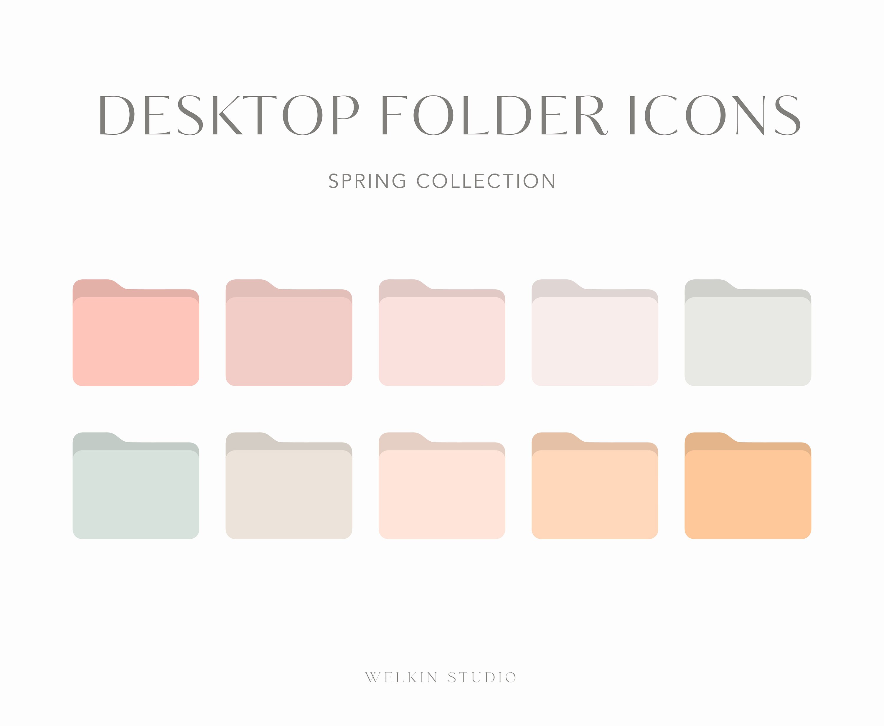 10 Desktop Folder Icons for Mac and Windows Spring Collection, Custom ...