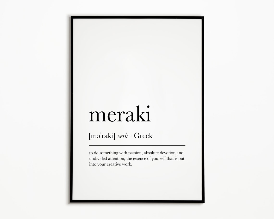 Meraki Definition Print Greek Word Definition Print | Etsy