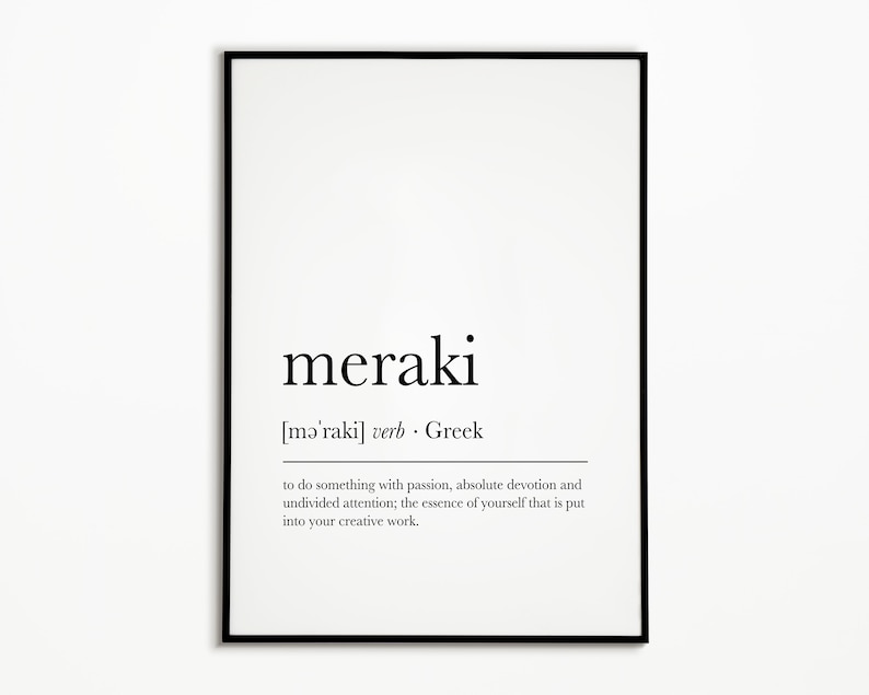 Meraki Definition Print Greek Word Definition Print | Etsy