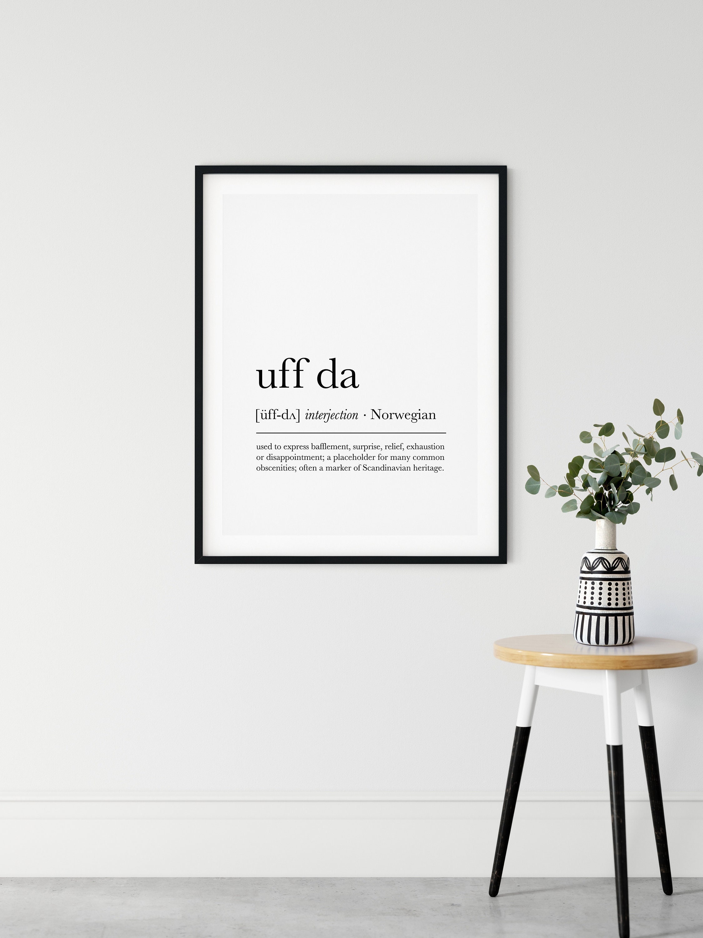 Uff Da Definition Print Dictionary Artwork Funny | Etsy