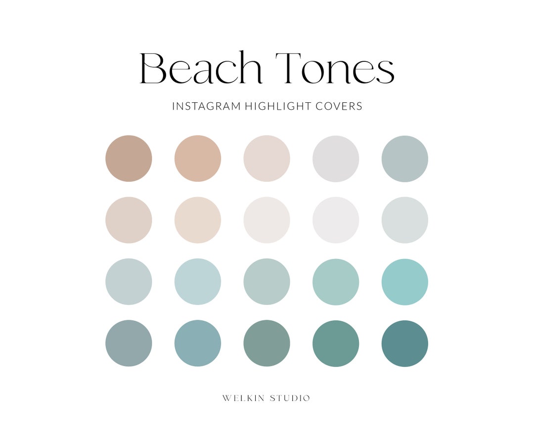 20 Beach Tones Solid Instagram Stories Highlight Covers, IG Stories ...