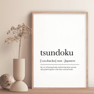 Tsundoku Definition Print, Book Collector Meaning, Gift for Book ...