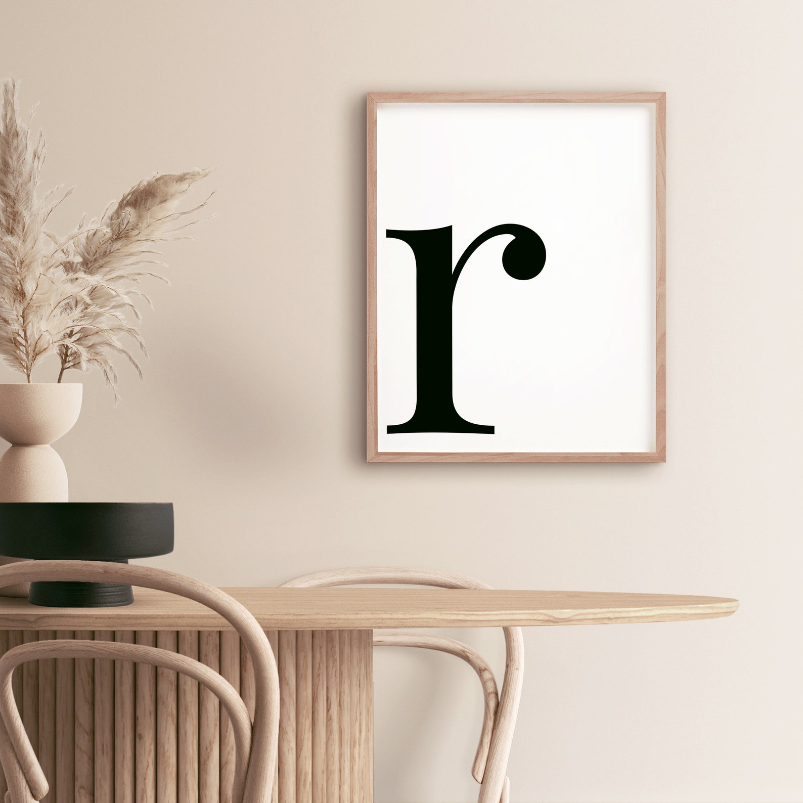 Modern Lowercase Name Initial, Monochrome Letter Poster, Surname Family ...