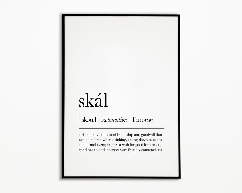Skal Definition Print Nordic Art Print Scandinavian Poster - Etsy UK
