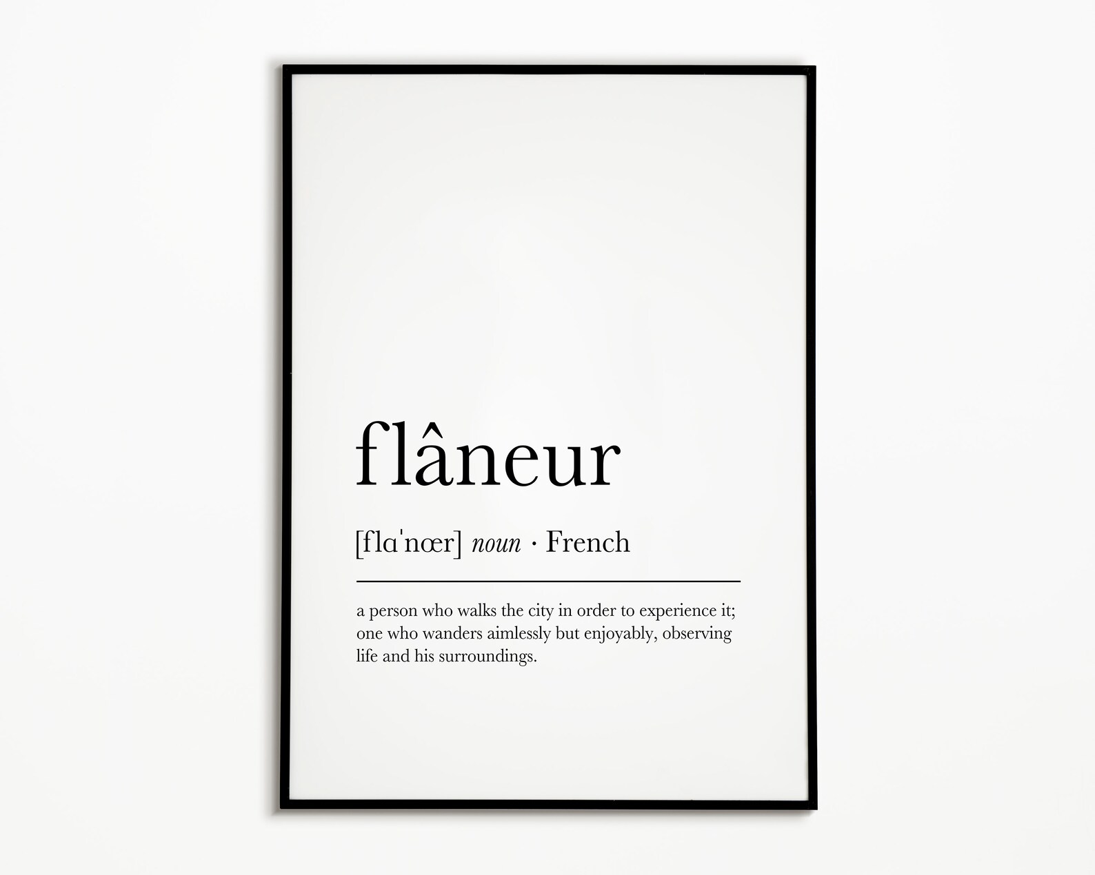 Flaneur Definition Print French Dictionary Artwork | Etsy