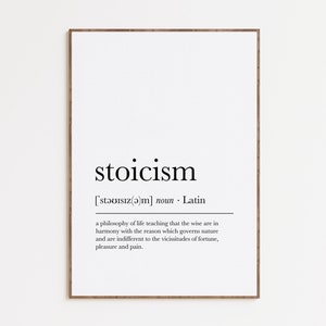 Stoicism Definition Print Dictionary Artwork Latin Word - Etsy Canada