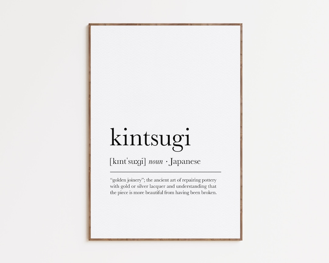 Kintsugi Definition Print, Kintsukuroi Printable Wall Art, Japanese ...