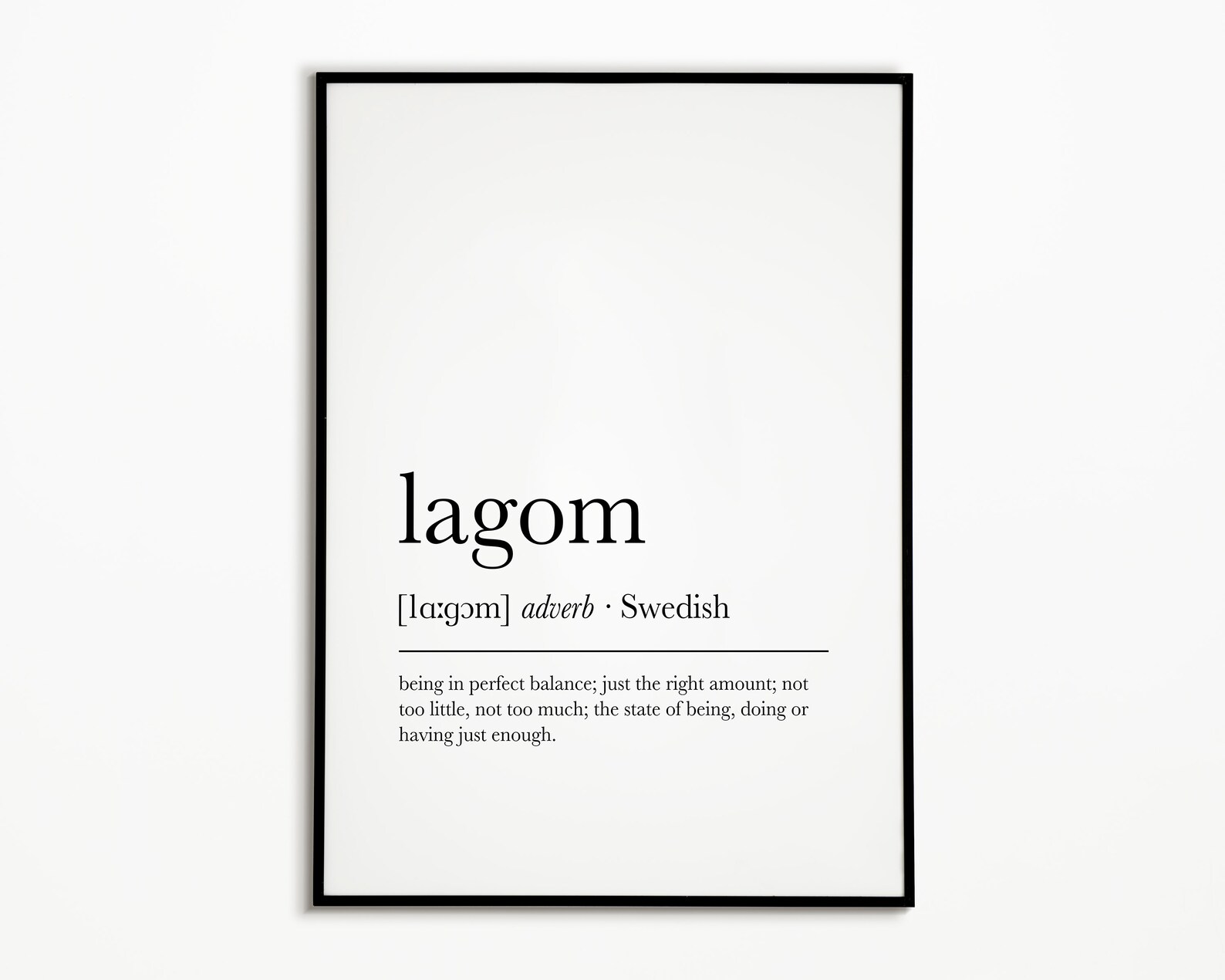 Lagom Definition Print Dictionary Artwork Scandinavian Art | Etsy