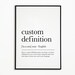 Custom Definition Print, Dictionary Artwork, Custom Word Print, Word ...