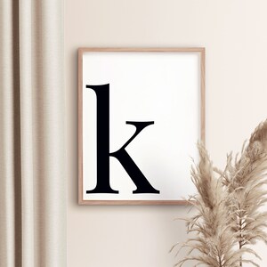 Modern Lowercase Name Initial, Monochrome Letter Poster, Surname Family ...