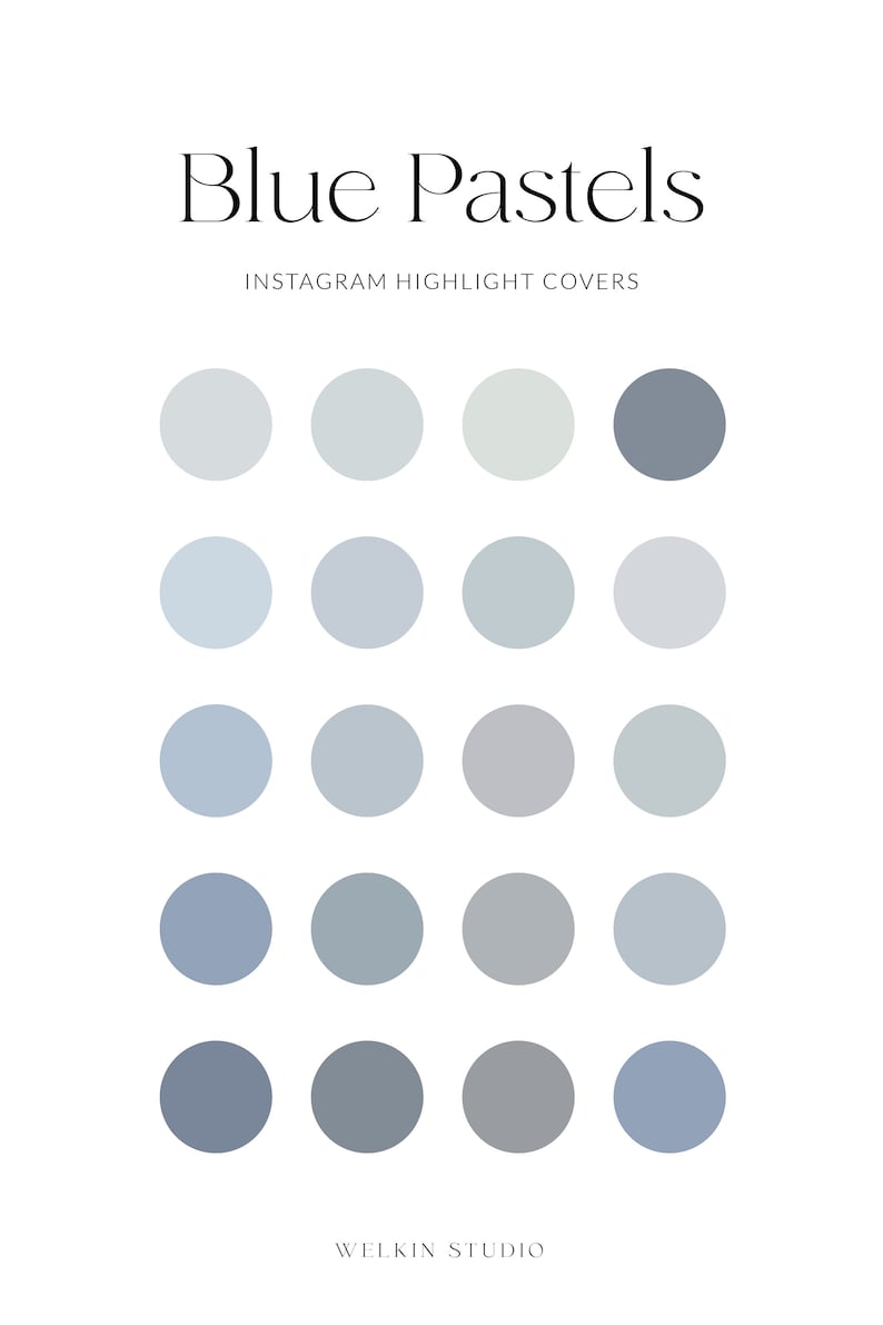 20 Blue Pastels Solid Instagram Stories Highlight Covers, IG Stories ...