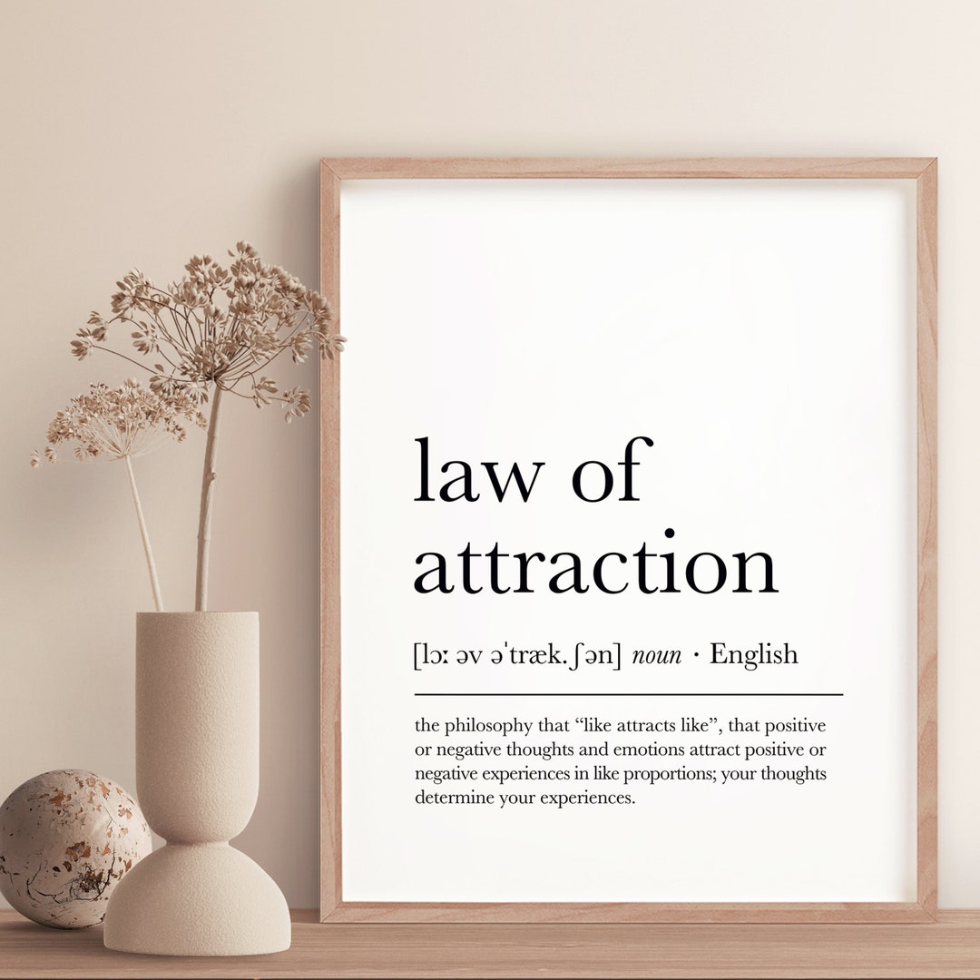 Law of Attraction Definition Art Print, Spiritual Home Decor ...