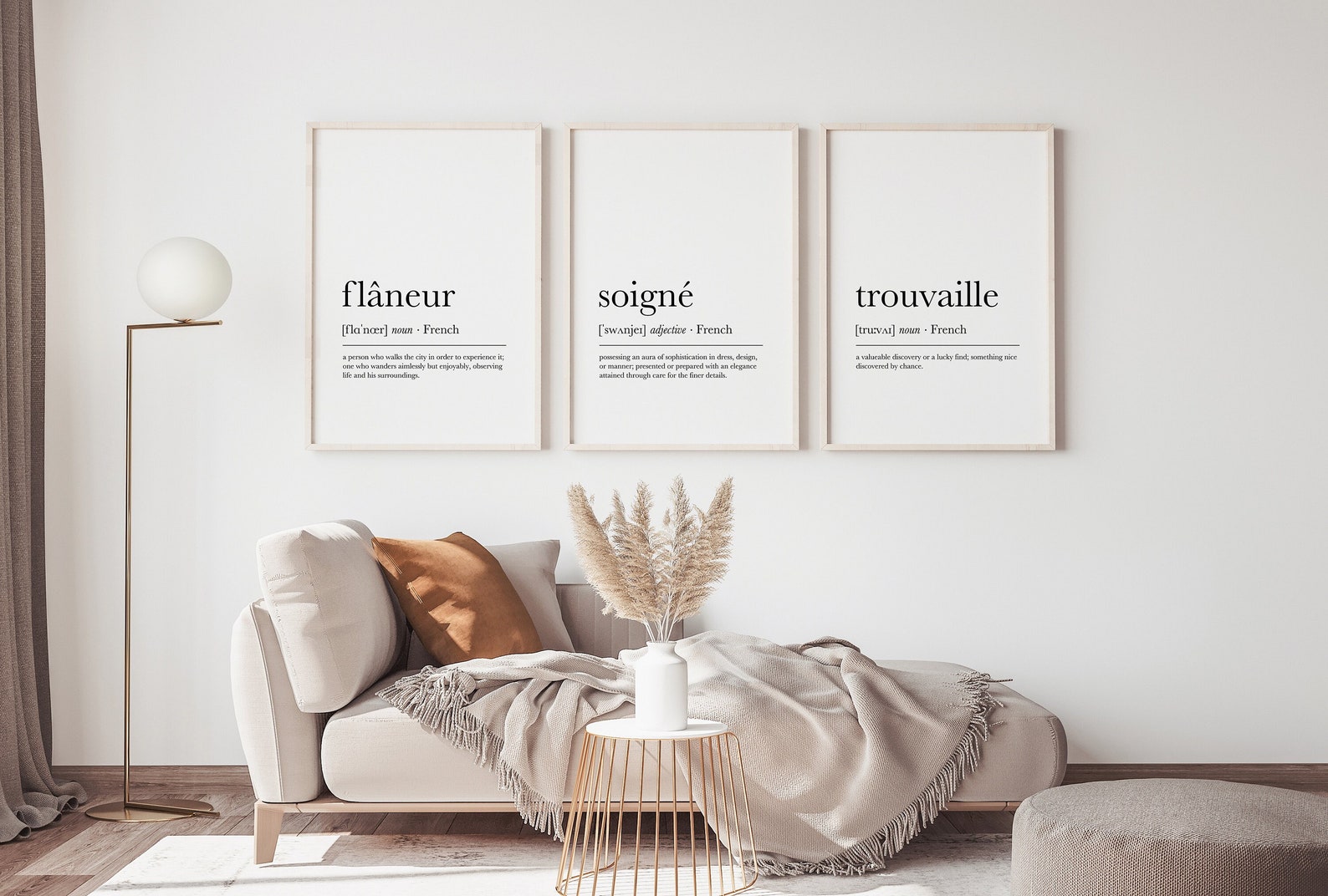 Flâneur Soigne Trouvaille Definition Prints Set of 3 - Etsy UK