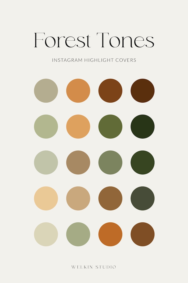 20 Forest Tones Solid Instagram Stories Highlight Covers, IG Stories ...