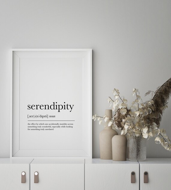 Serendipity Definition Wall Print Serendipity Quote Wall Art - Etsy