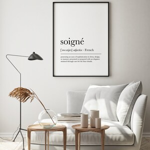 Soigné Definition Print French Dictionary Poster | Etsy