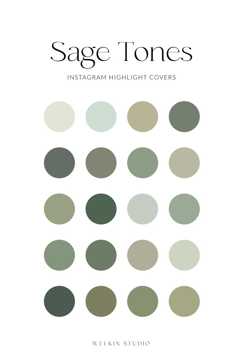 20 Sage Tones Solid Instagram Stories Highlight Covers, IG Stories ...
