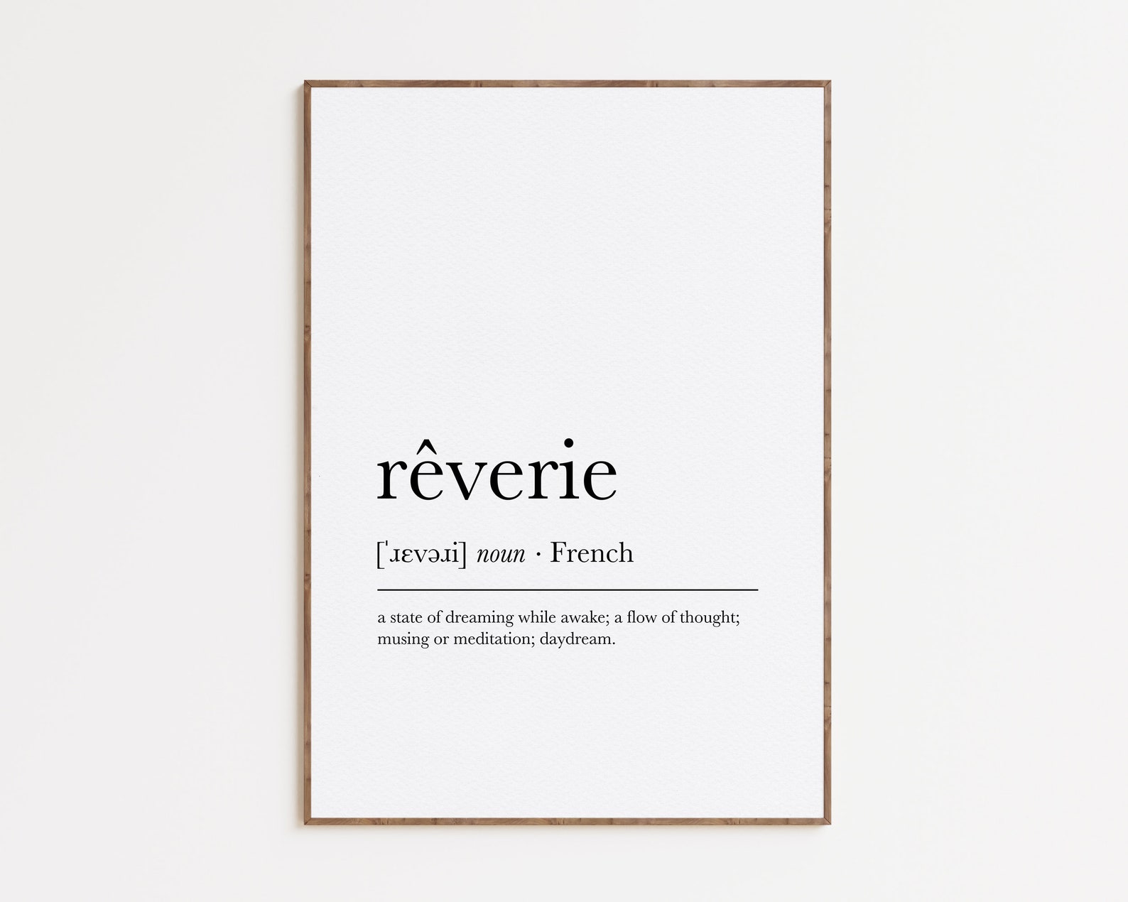 Reverie Definition Print, French Dictionary Poster, Nordic Print ...