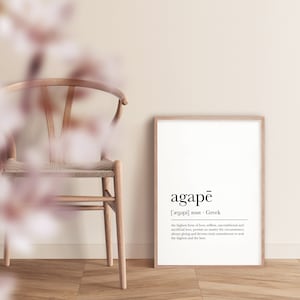 Agape Definition Print, Greek Word Meaning Print, Scandinavian Art ...