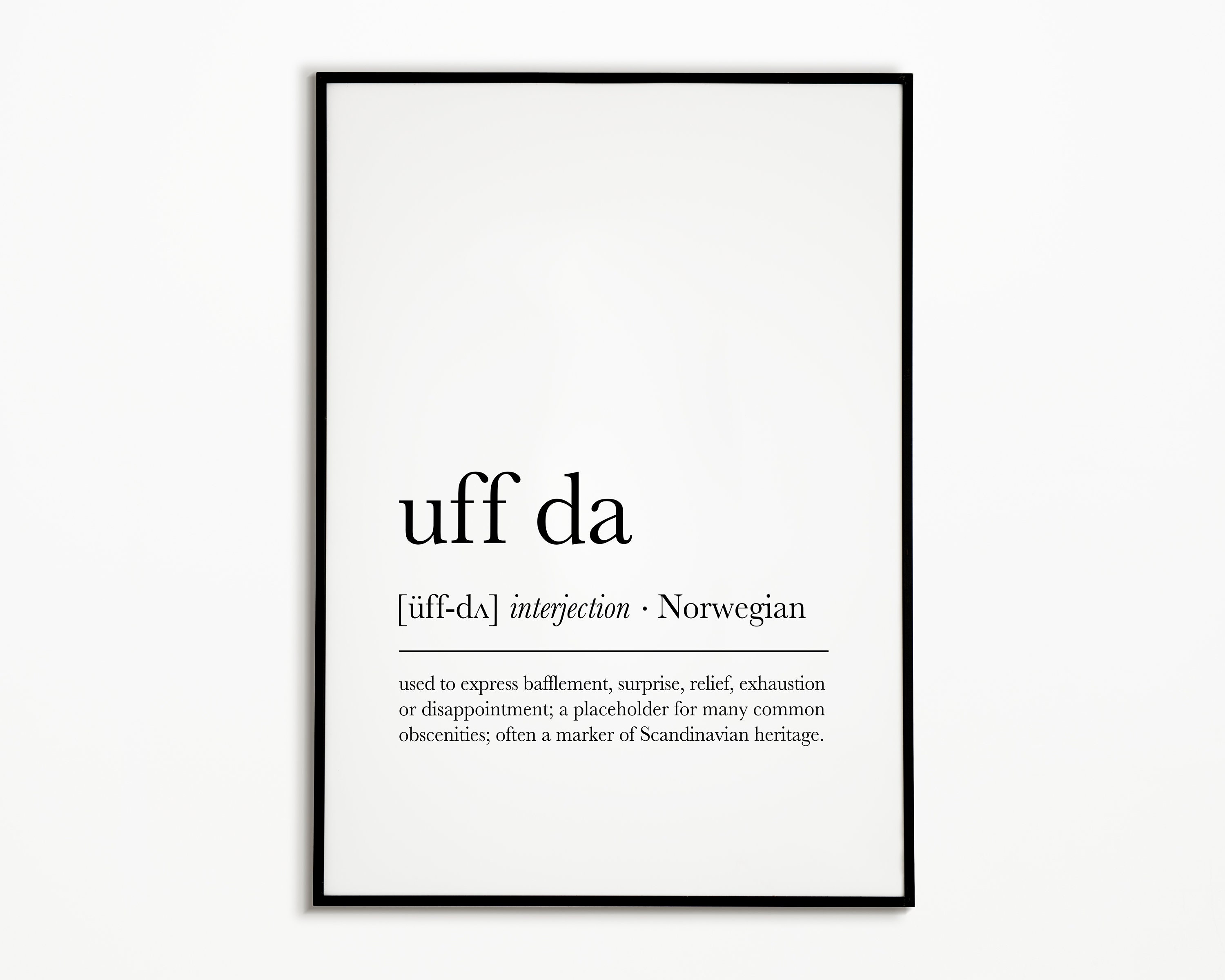 Uff Da Definition Print Dictionary Artwork Funny - Etsy UK