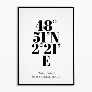 Custom Coordinates Print Custom Location Coordinates Poster - Etsy