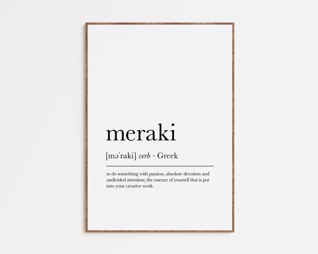 Meraki Definition Print, Greek Word Definition Print, Scandinavian Art ...
