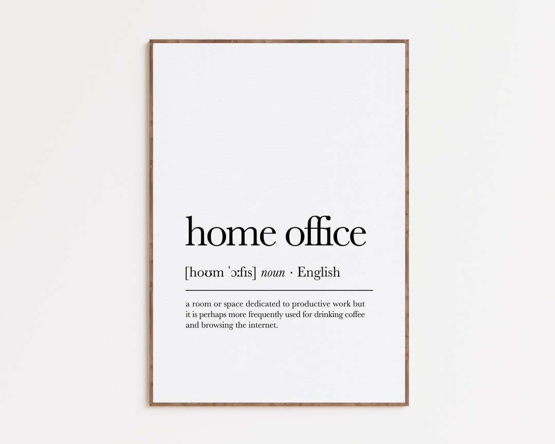 Home Office Definition Print, Funny Home Office Poster, Work From Home ...